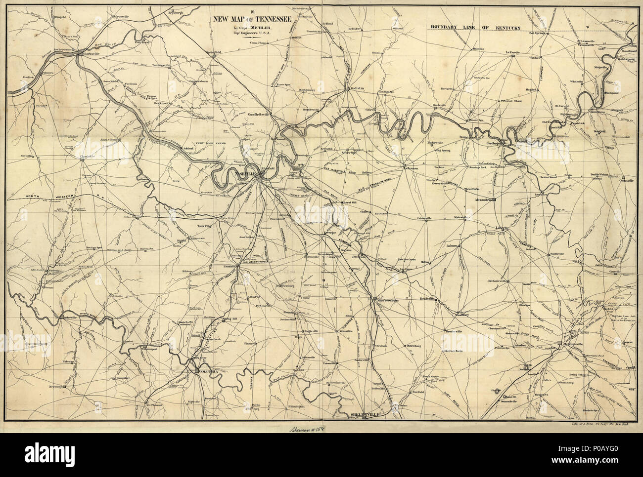 154 A new map of Tennessee LOC 2003627039 Stock Photo - Alamy