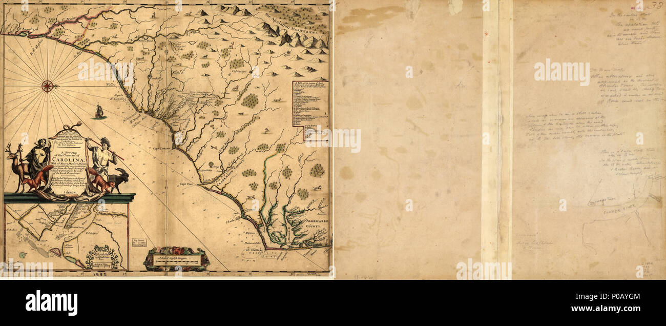 154 A new map of the country of Carolina. LOC 99446166 Stock Photo - Alamy