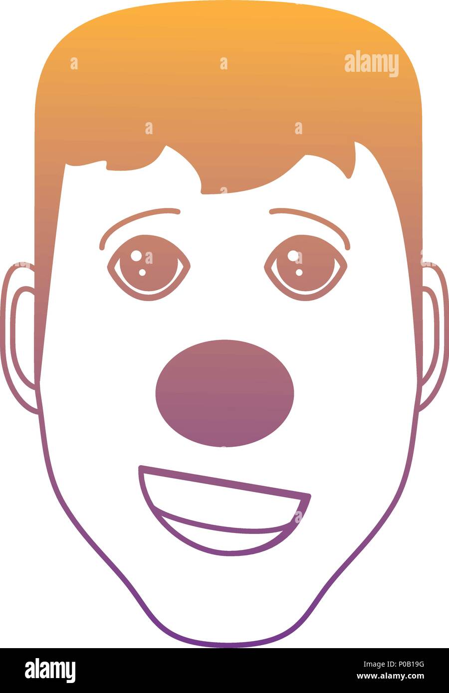 man with red nose icon over white background, vector illustration Stock ...