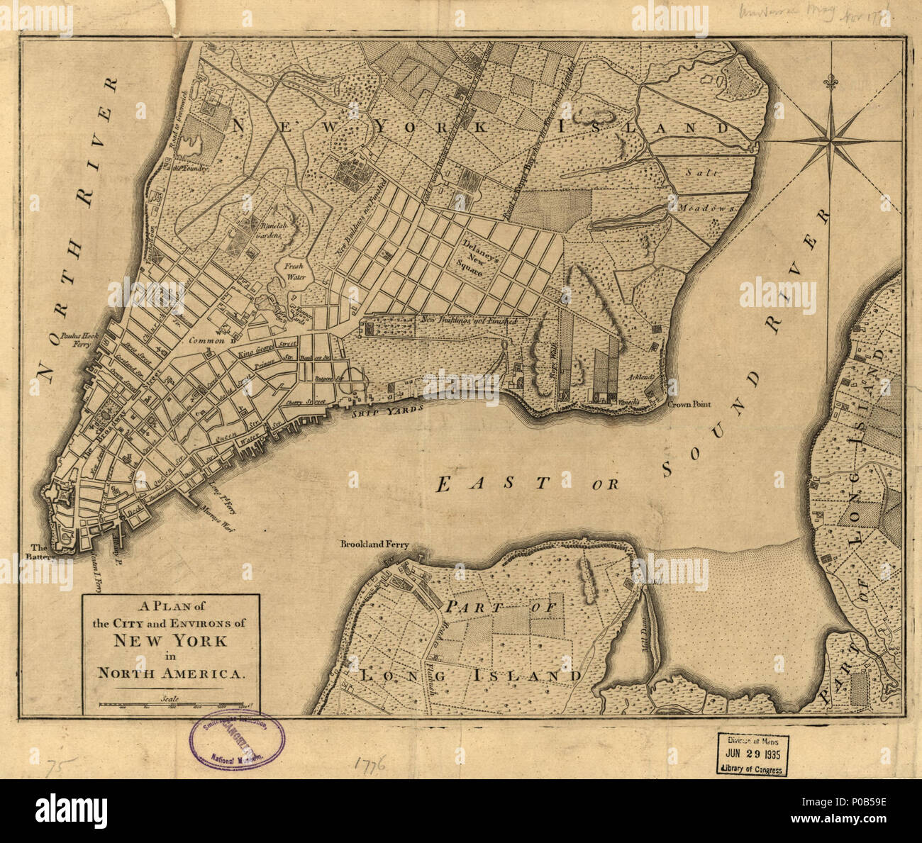 . English: General street map showing selected letter-keyed buildings ...