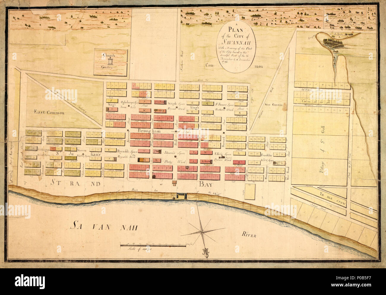 Savannah city plan hi-res stock photography and images - Alamy