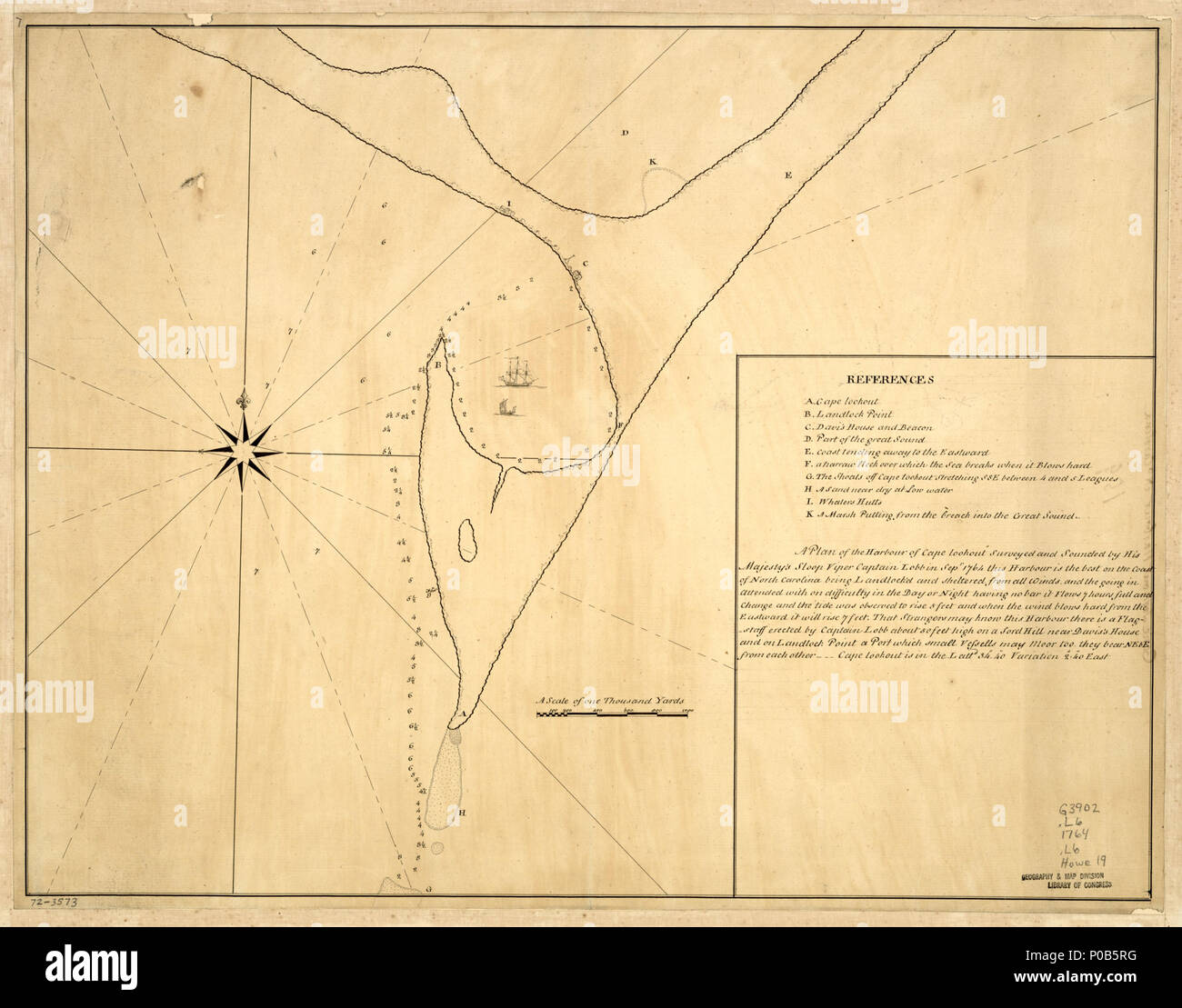 171 A plan of the harbour of Cape Lookout surveyed and sounded by His ...