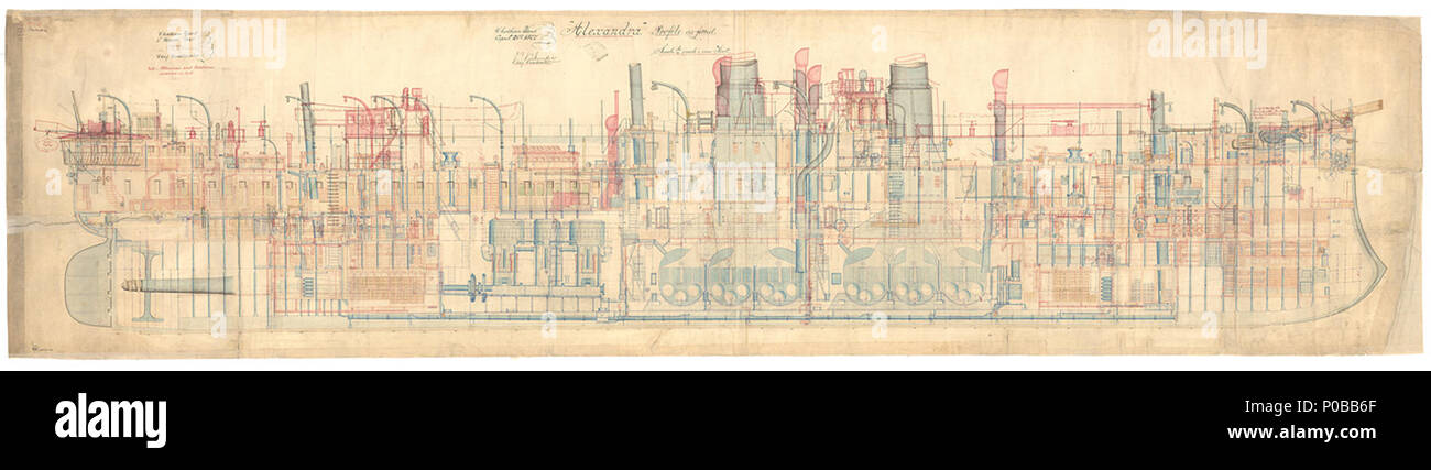 . English: Alexandra (1875) Scale: 1:48. A plan showing the profile as ...