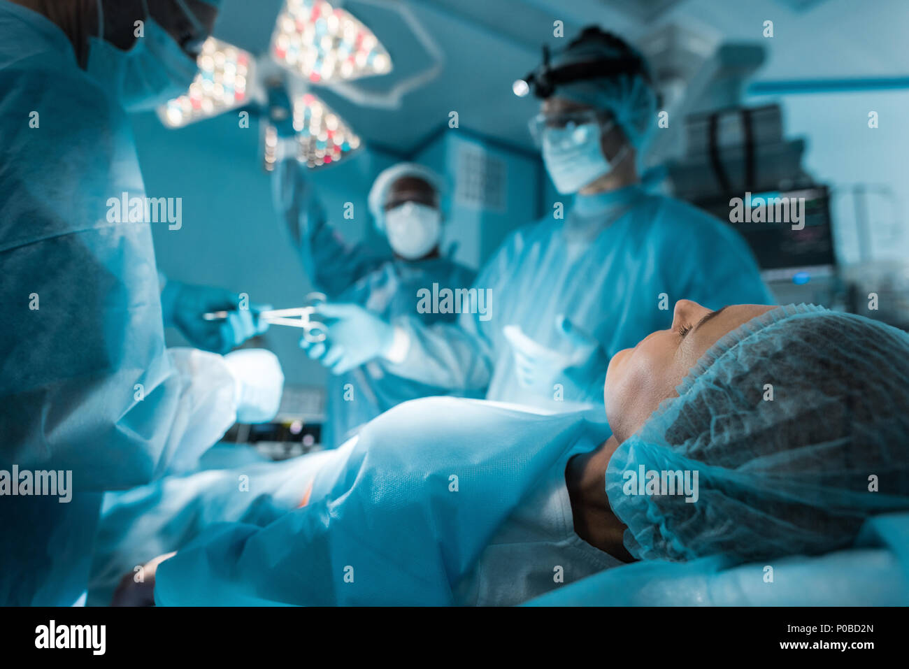 patient lying on operating table during surgery Stock Photo - Alamy