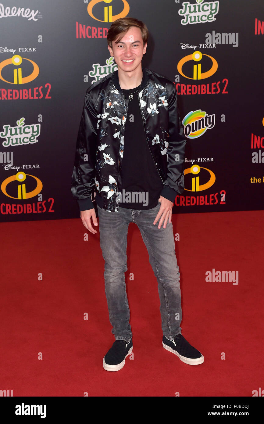 Hayden Byerly attending the Disney And Pixar's 'Incredibles 2' premiere ...