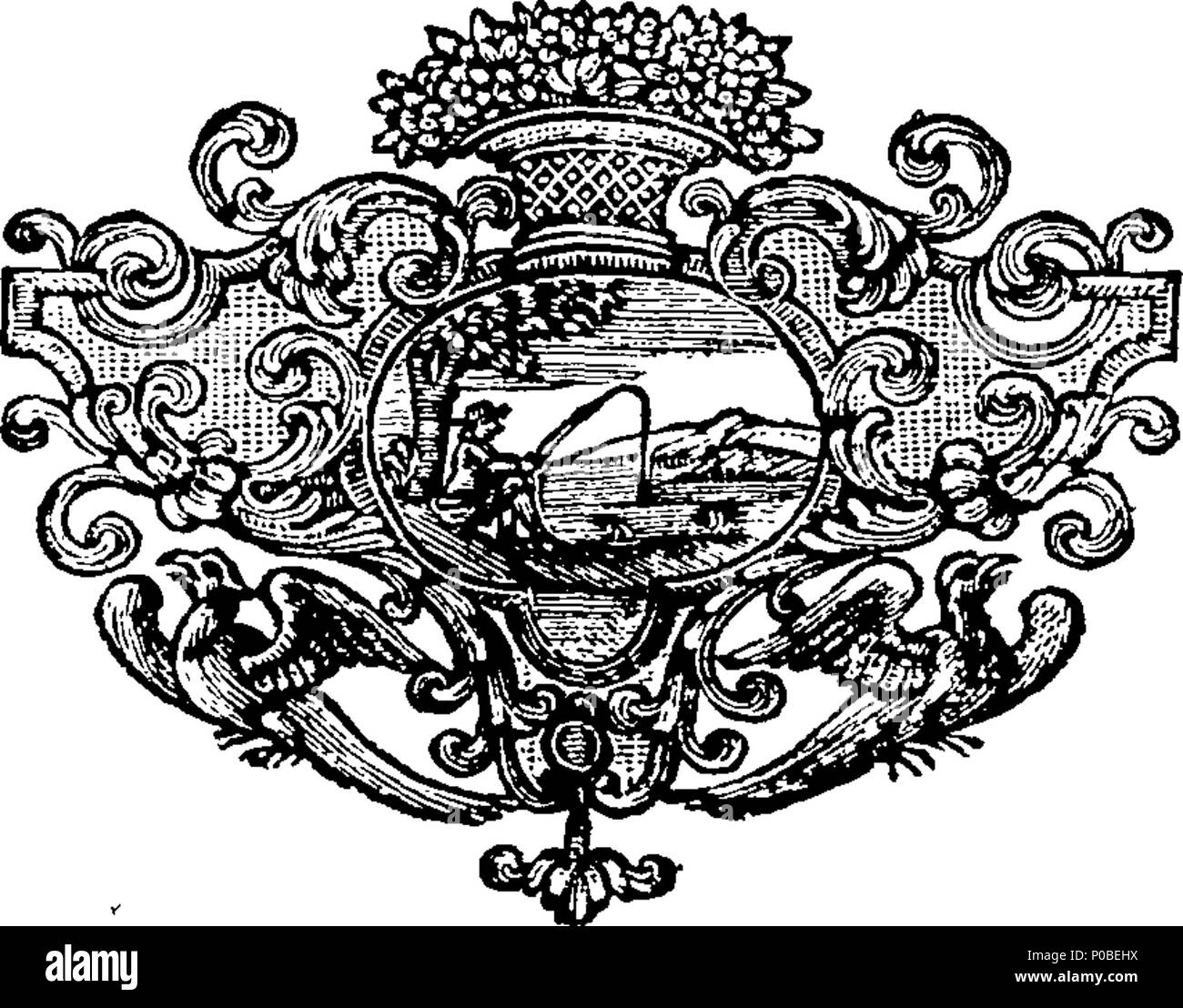 . English: Fleuron from book: A pipe of tobacco. In imitation of six ...