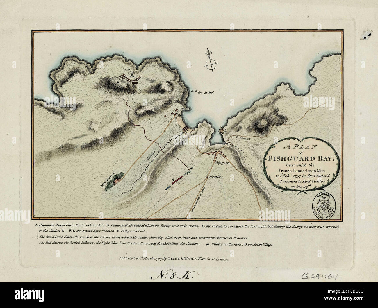 . English: A plan of Fishguard Bay near which the French landed 1200 ...