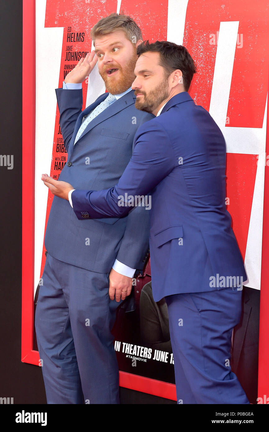 Steve Berg and Jake Johnson attending the Warner Bros. Pictures And New ...