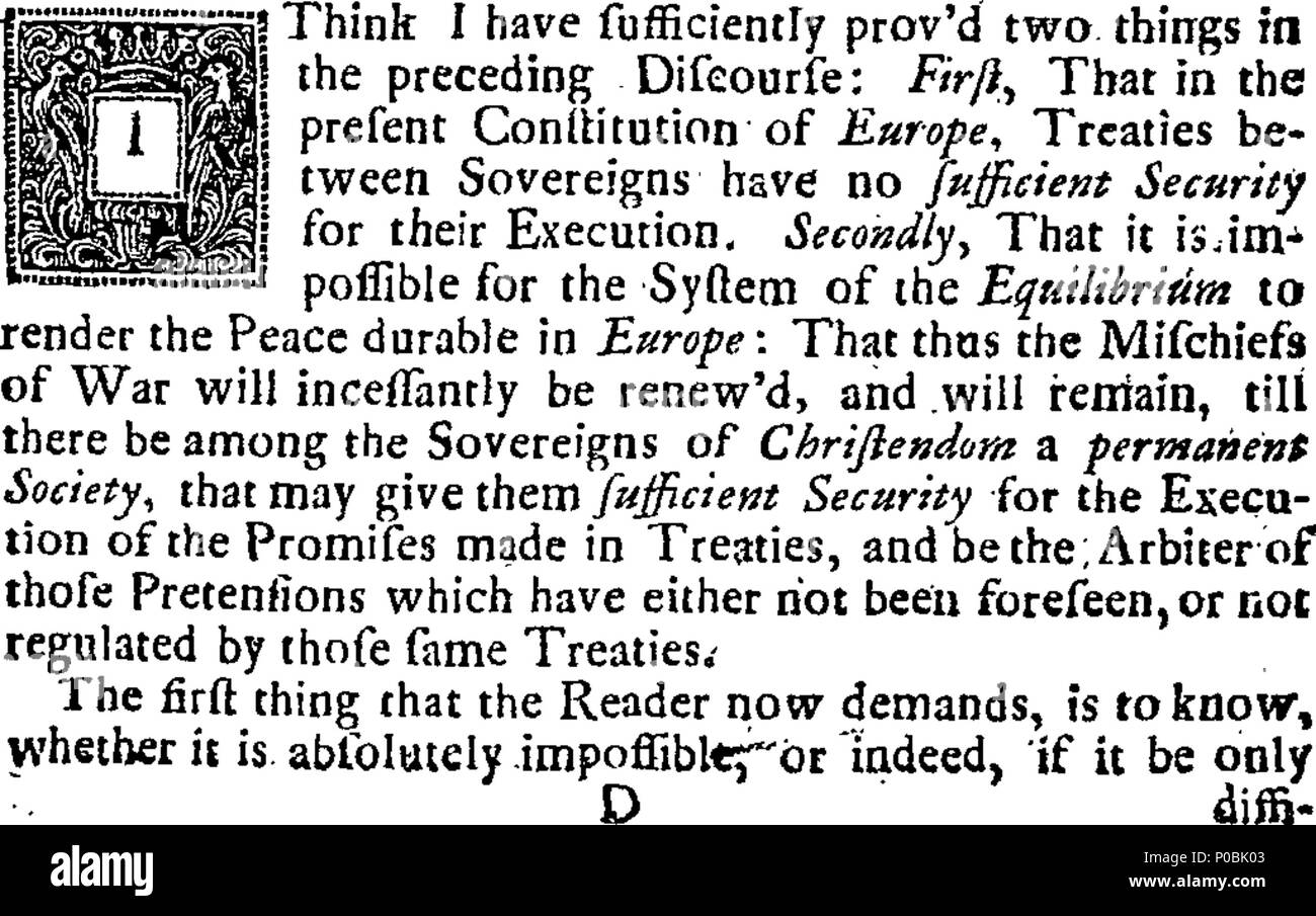 . English: Fleuron from book: A project for settling an everlasting ...