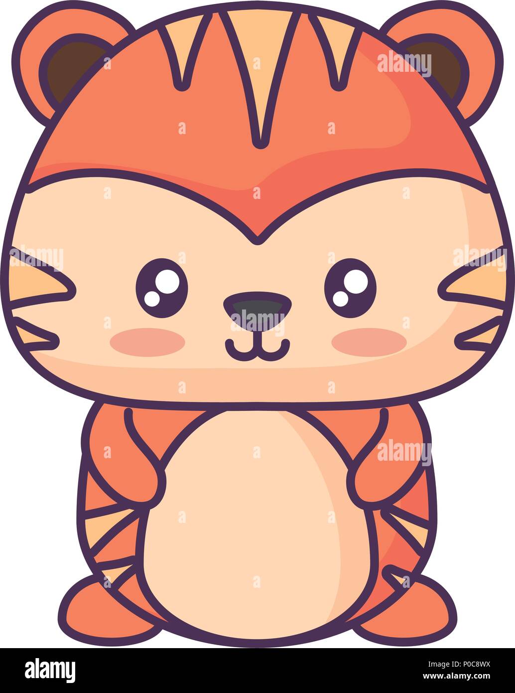 cute tiger icon over white background, vector illustration Stock Vector ...