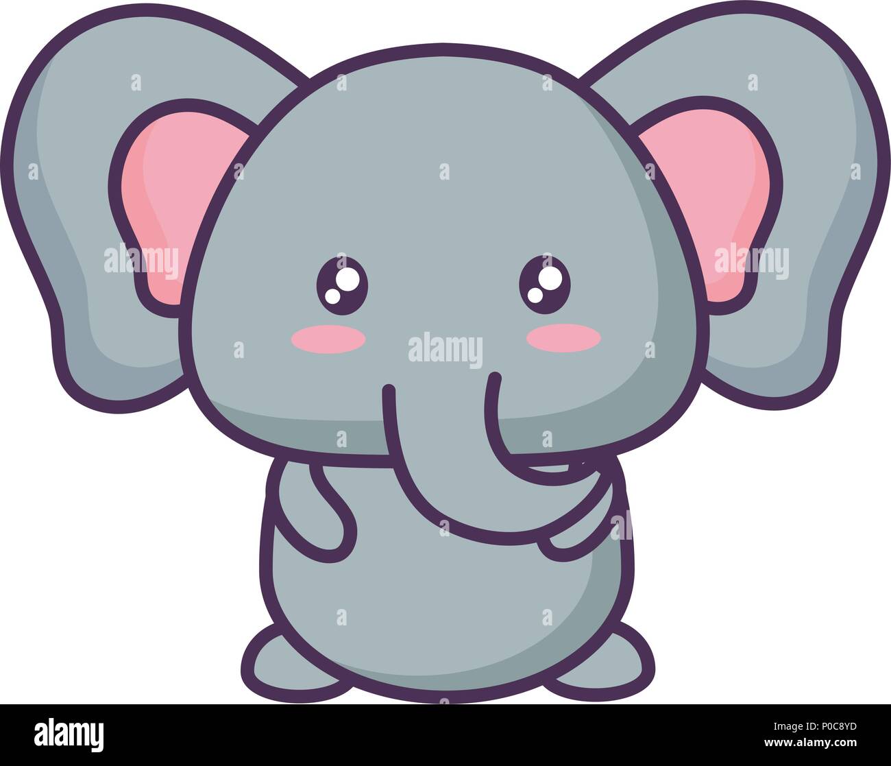 cute elephant icon over white background, vector illustration Stock ...