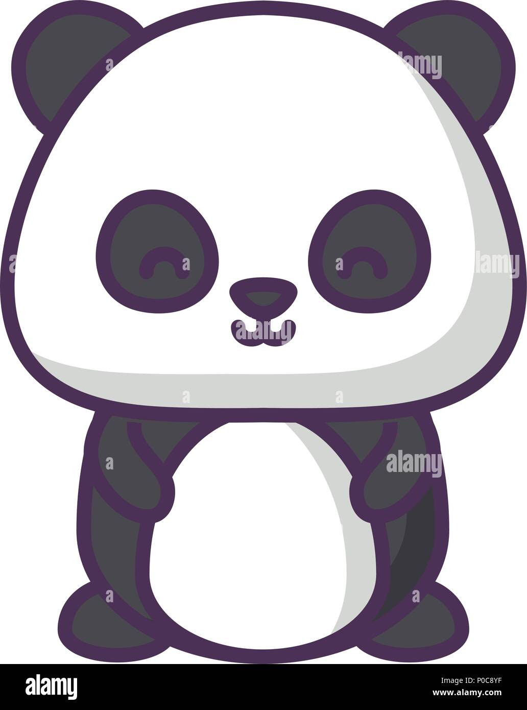 cute panda bear icon over white background, vector illustration Stock ...