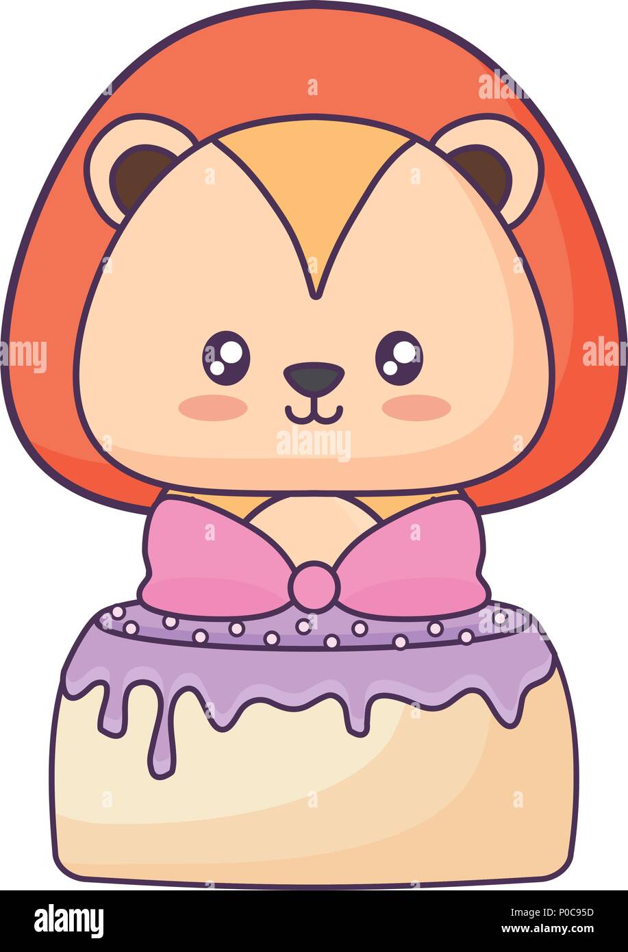 Cartoon illustration lion birthday cake hi-res stock photography and ...