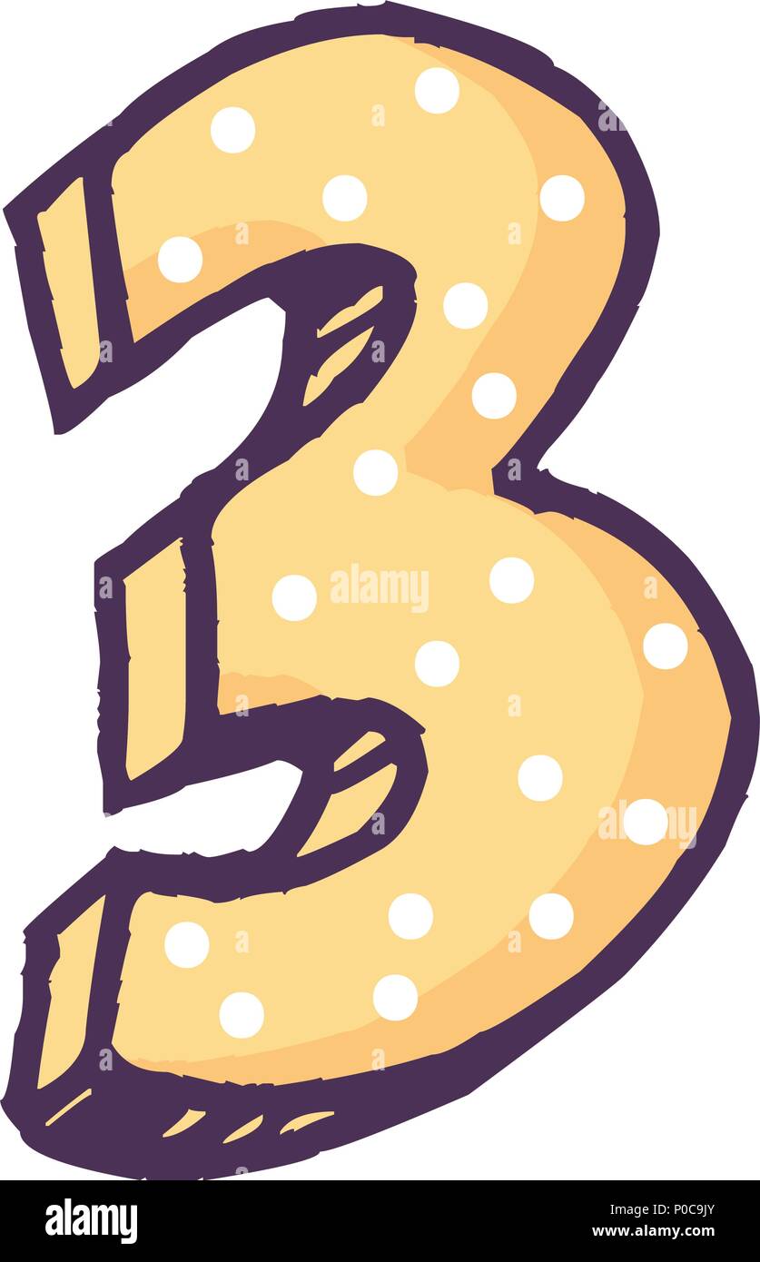 colorful number three icon over white background, vector illustration ...