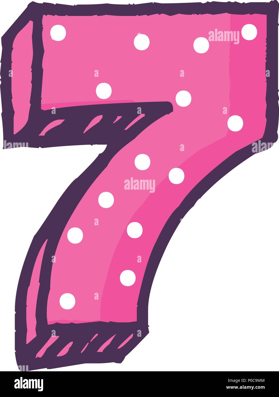 colorful number seven icon over white background, vector illustration ...