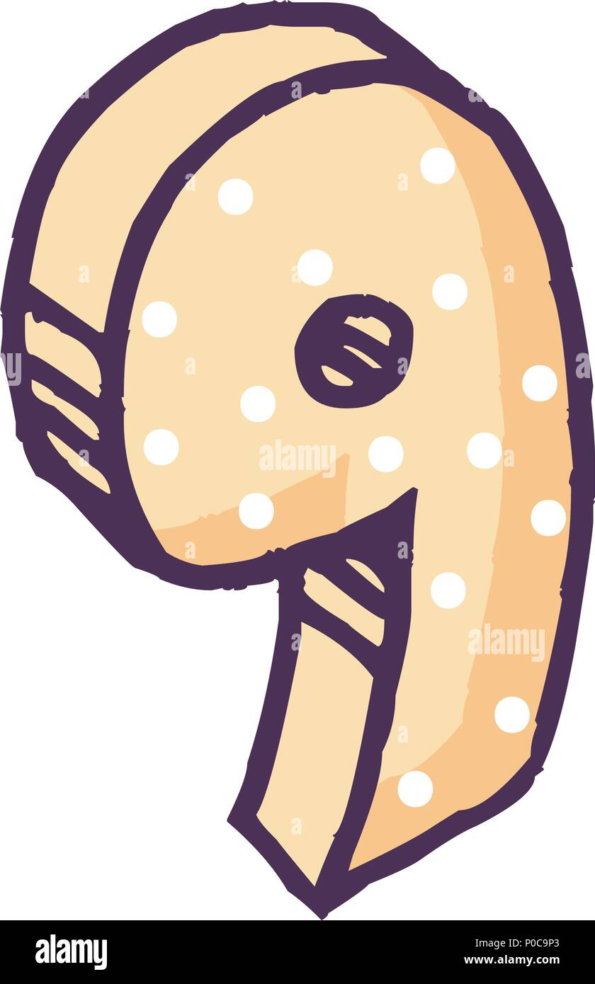 colorful number nine icon over white background, vector illustration ...