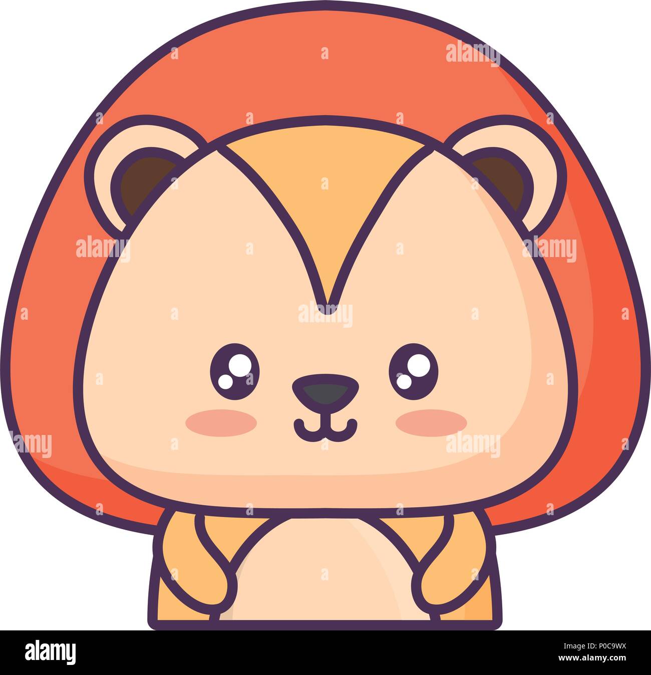 cute lion icon over white background, vector illustration Stock Vector ...