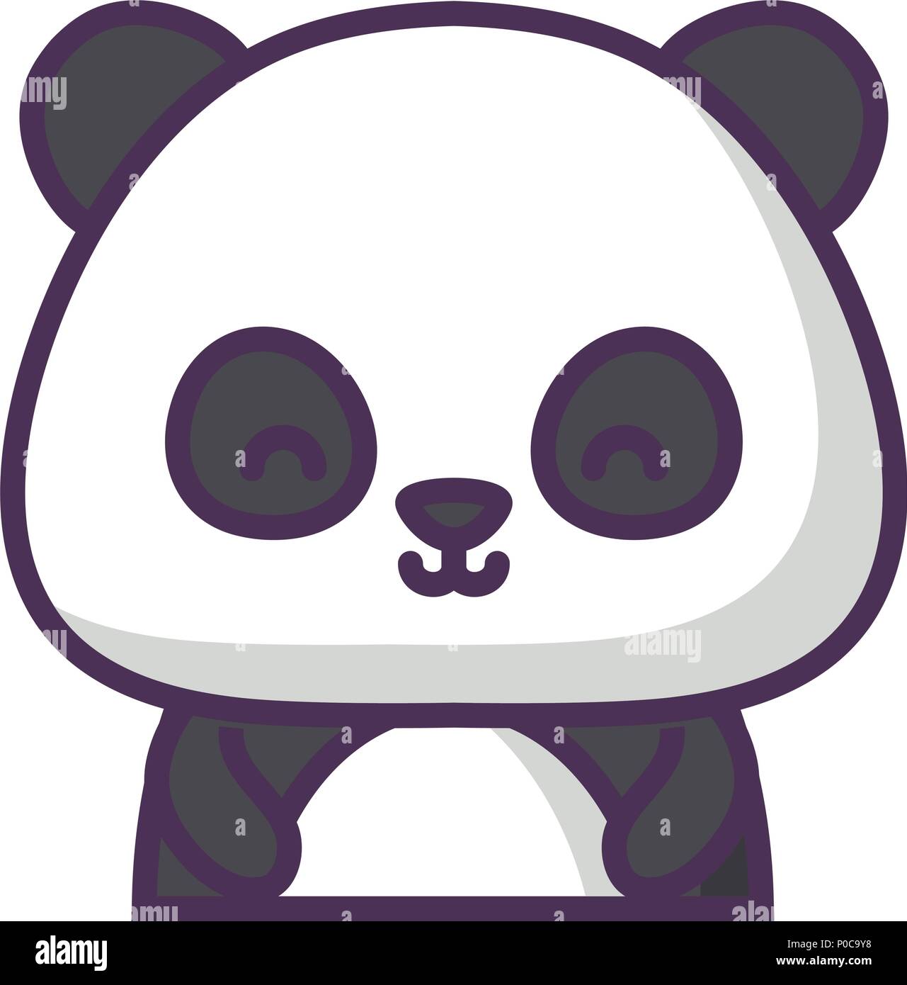 cute panda bear icon over white background, vector illustration Stock ...
