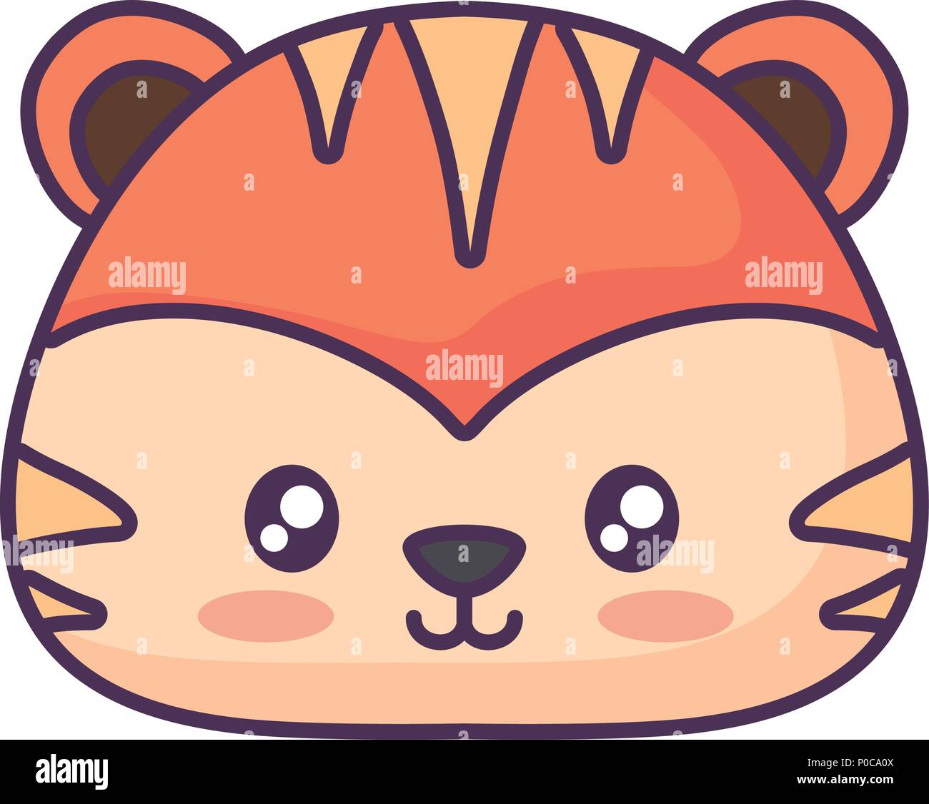 cute tiger icon over white background, vector illustration Stock Vector ...