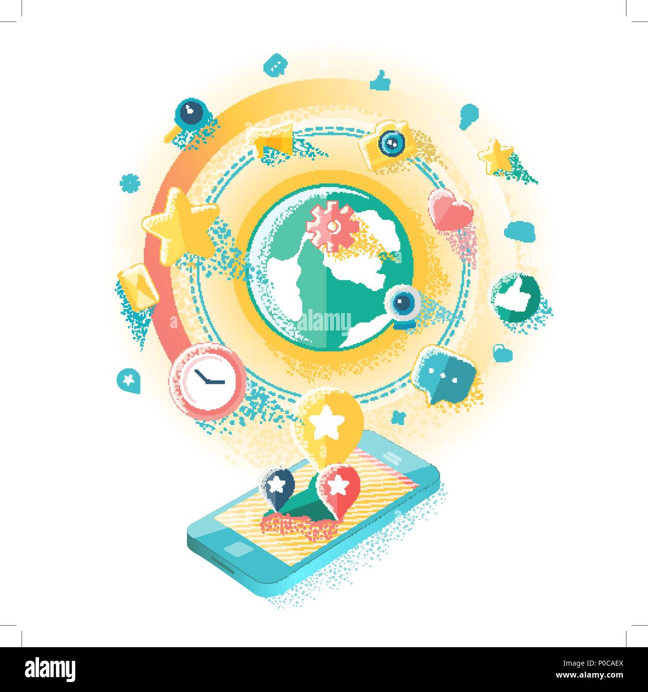 Social Media Illustration Stock Vector Image & Art - Alamy
