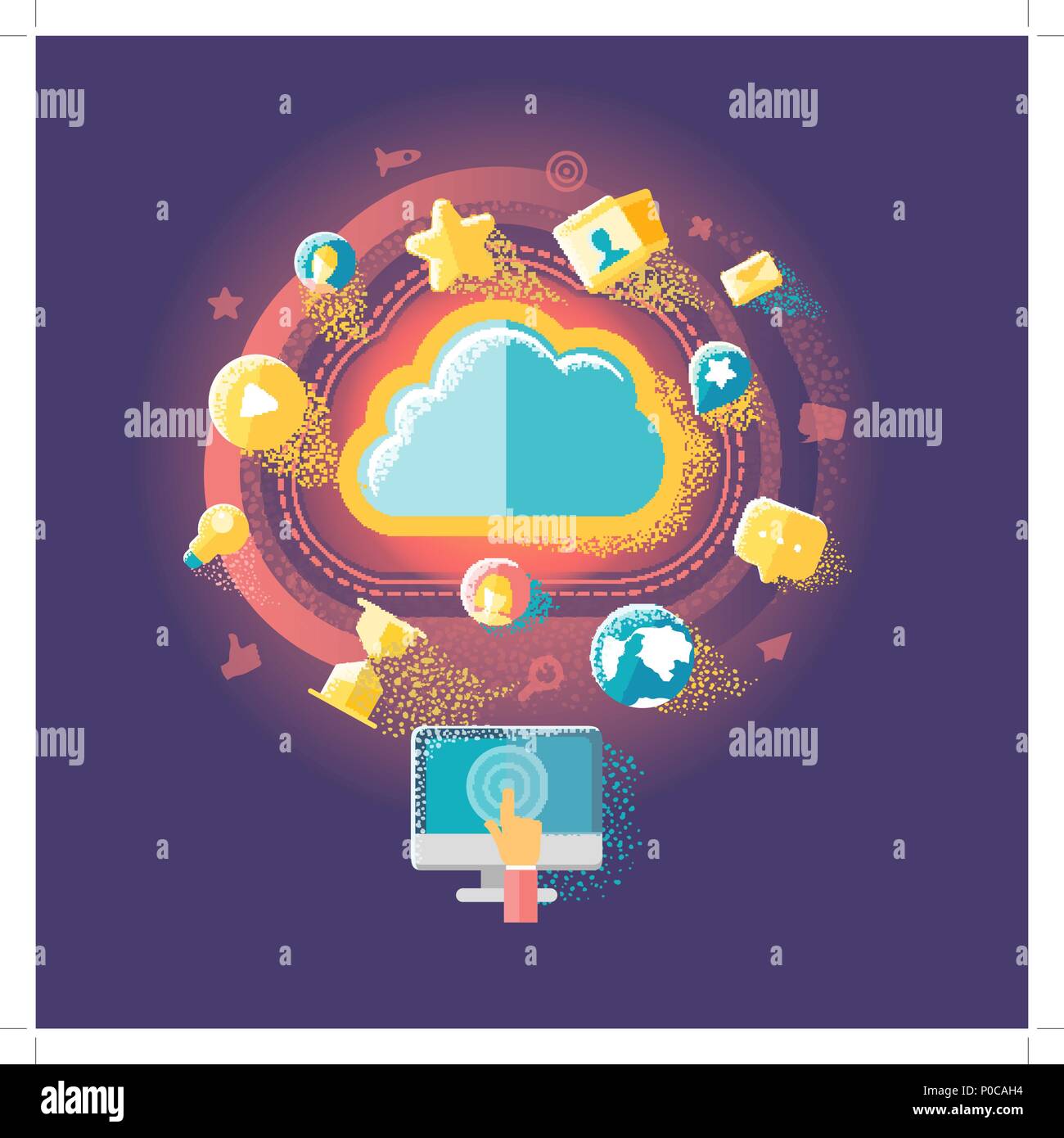 Cloud Technologies And Internet Stock Vector Image & Art - Alamy