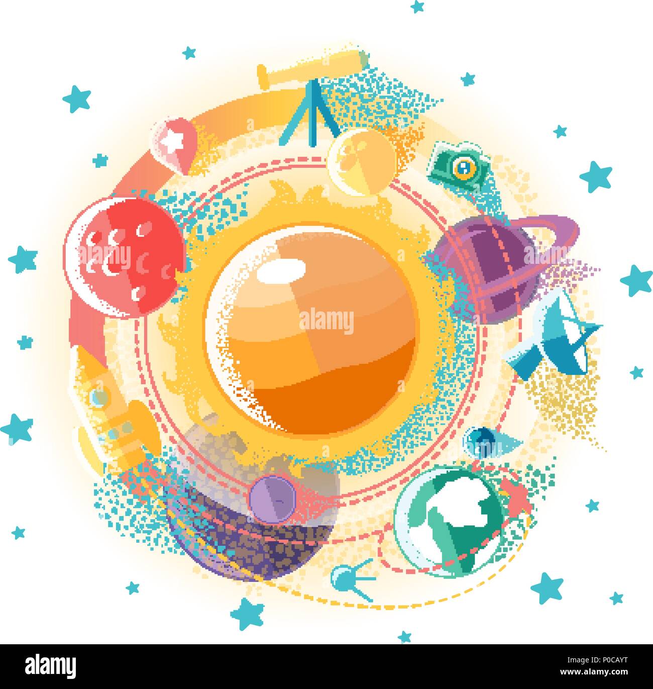 Solar system infographics hi-res stock photography and images - Alamy