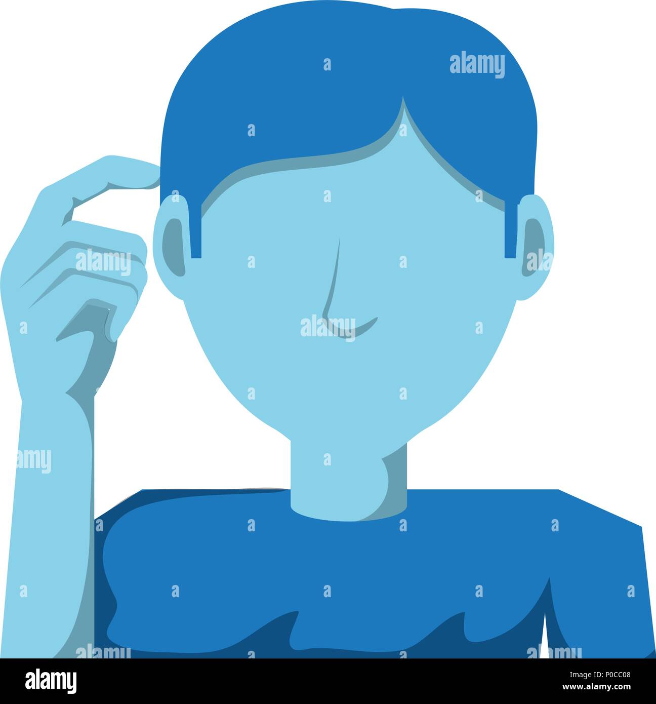 Avatar man thinking icon over white background, vector illustration ...