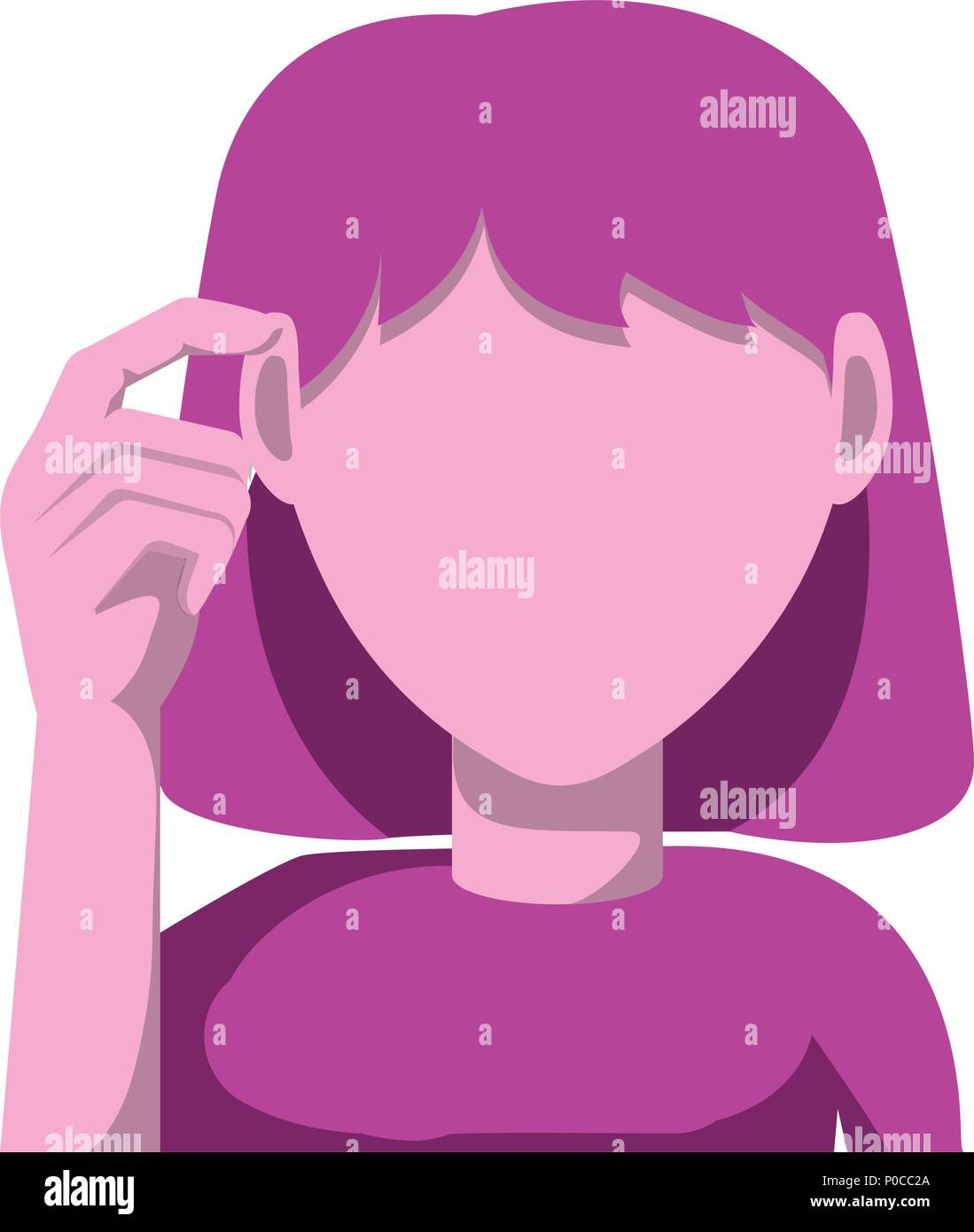 avatar woman thinking over white background, vector illustration Stock ...