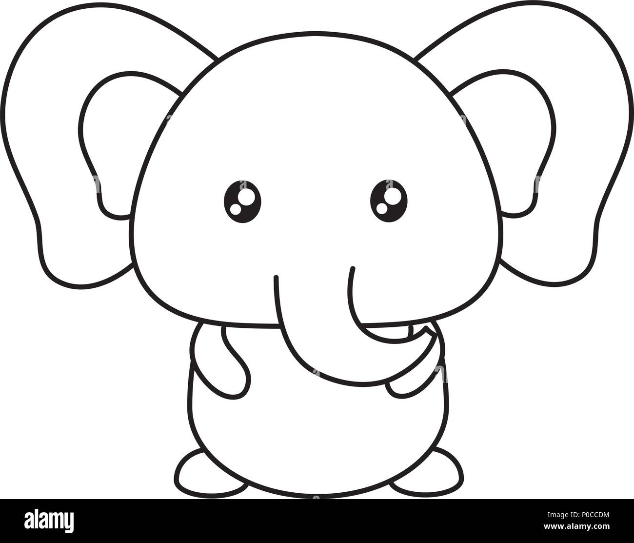 cute elephant icon over white background, vector illustration Stock ...