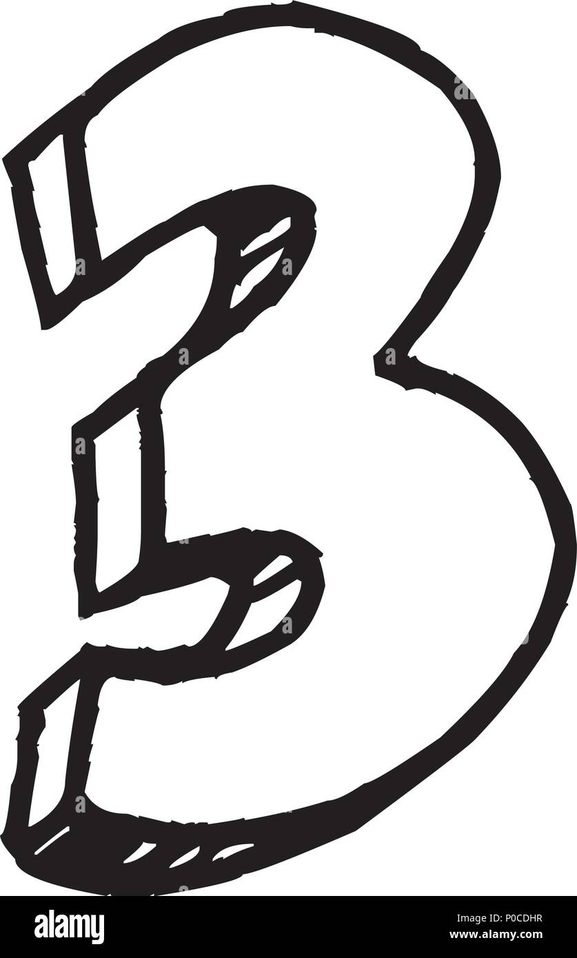 number three icon over white background, vector illustration Stock ...