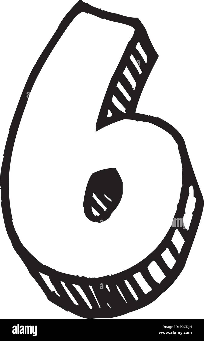 number six icon over white background, vector illustration Stock Vector ...