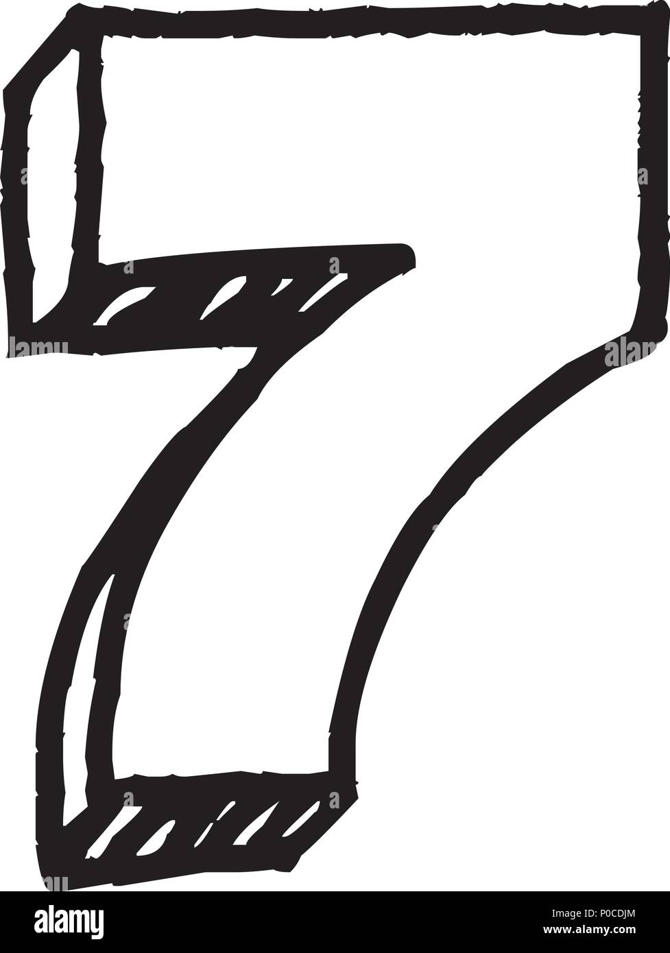 number seven icon over white background, vector illustration Stock ...