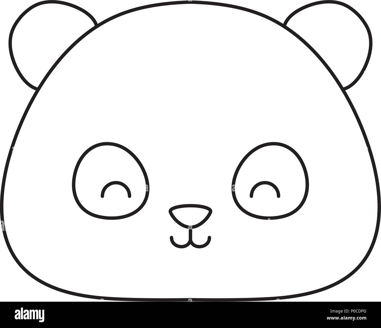cute panda bear icon over white background, vector illustration Stock ...