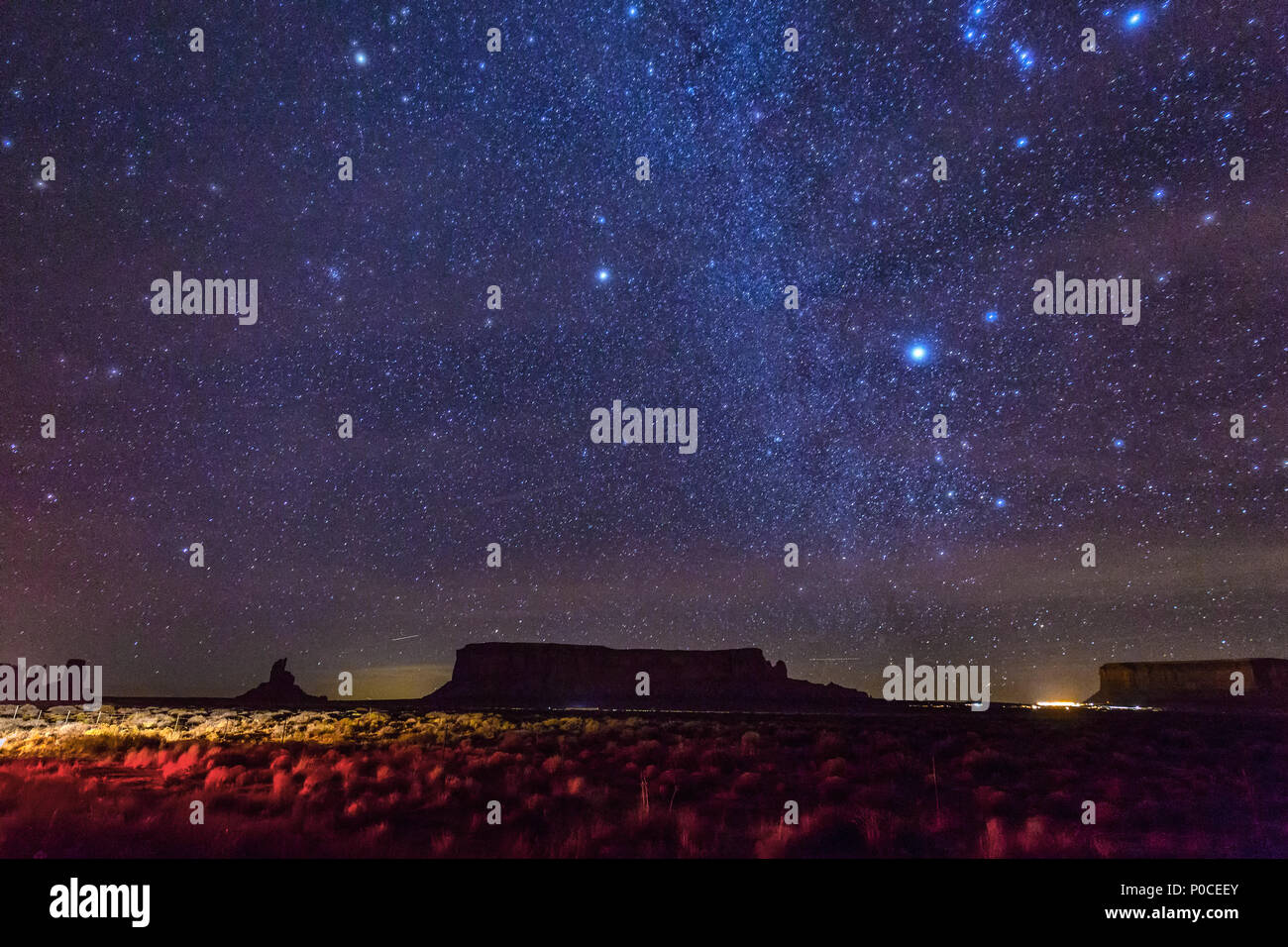 Milky Way and bright stars above Monument Valley. USA Stock Photo - Alamy