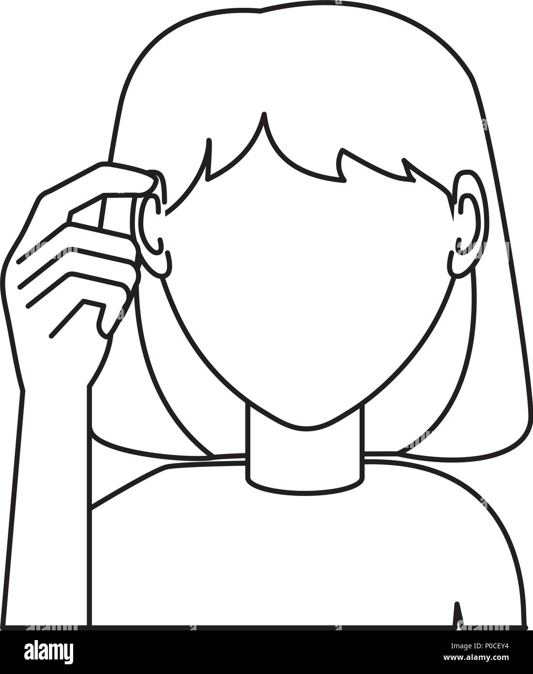 avatar woman thinking over white background, vector illustration Stock ...