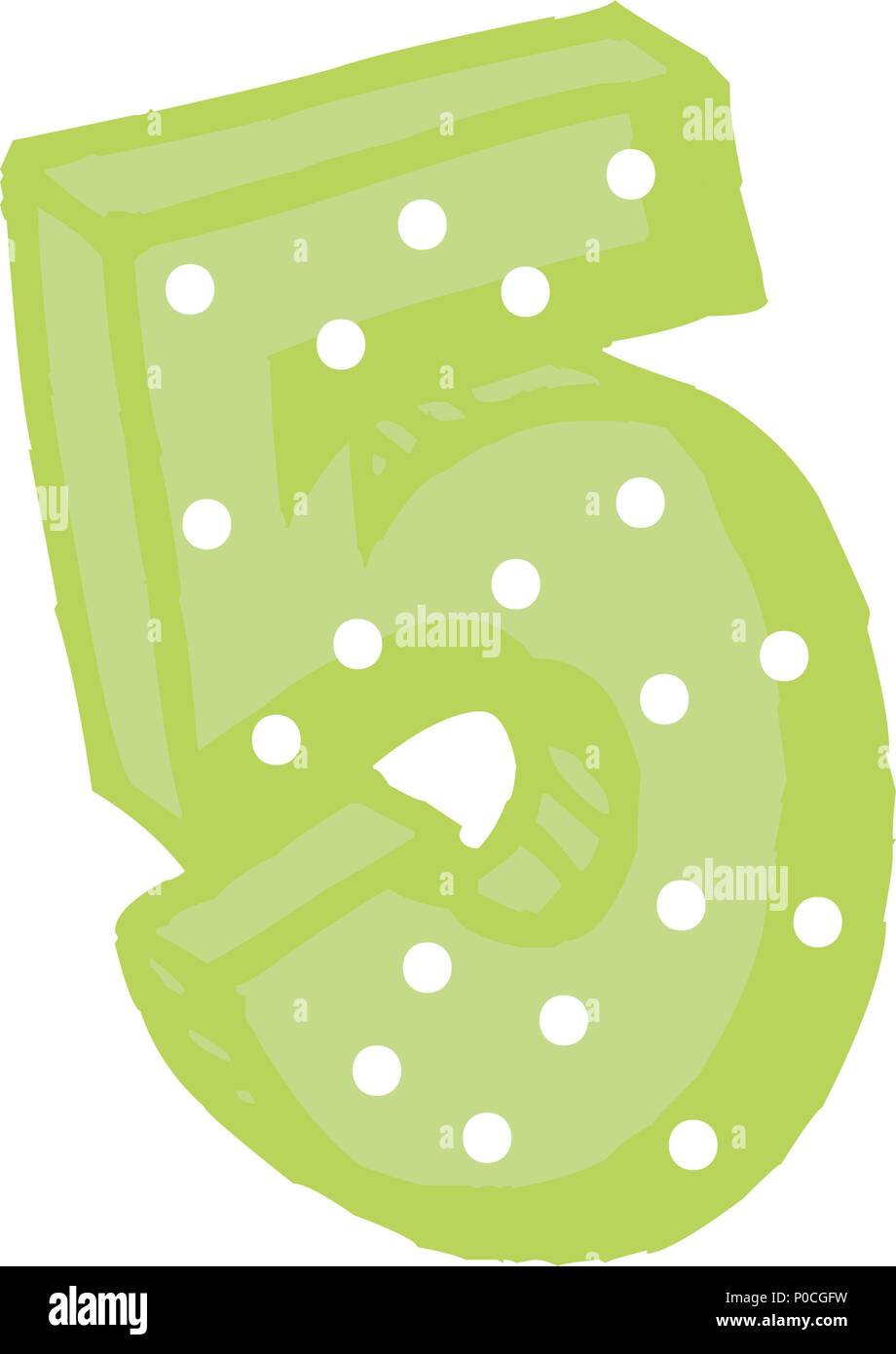 colorful number five icon over white background, vector illustration ...