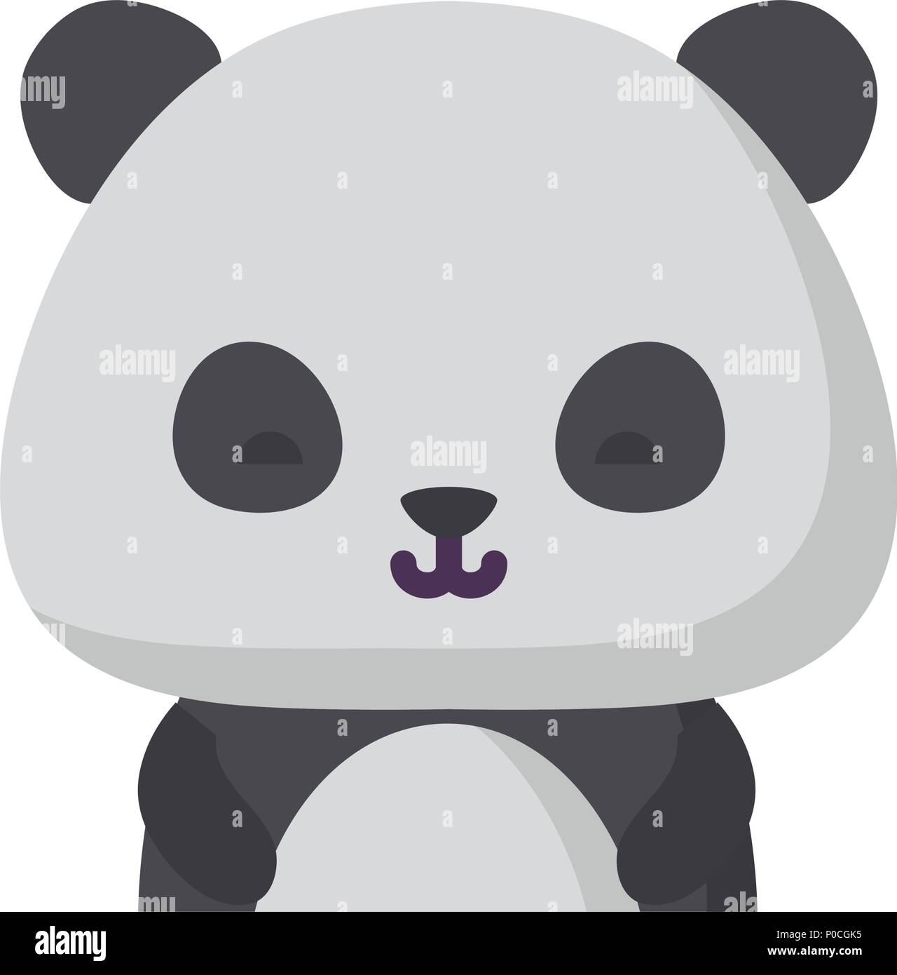 cute panda bear icon over white background, vector illustration Stock ...