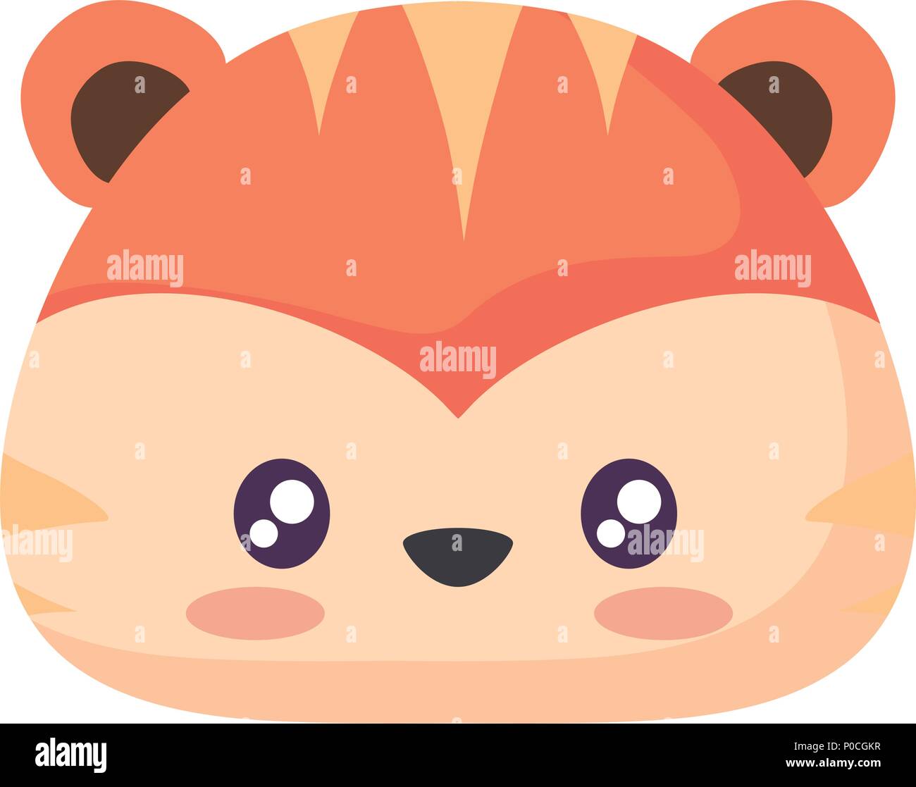 cute tiger icon over white background, vector illustration Stock Vector ...