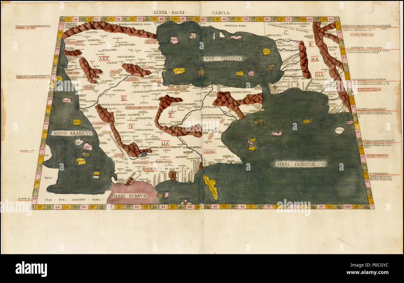 . English: The Sixth Asian Map, depicting Arabia Felix, from the first ...