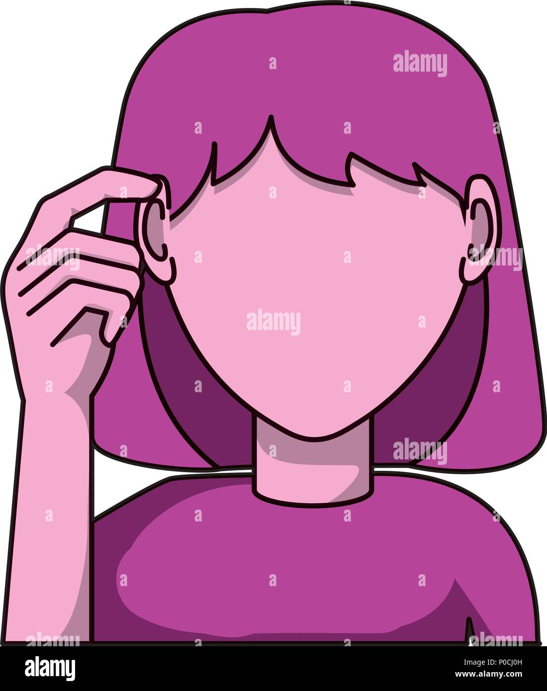 avatar woman thinking over white background, vector illustration Stock ...