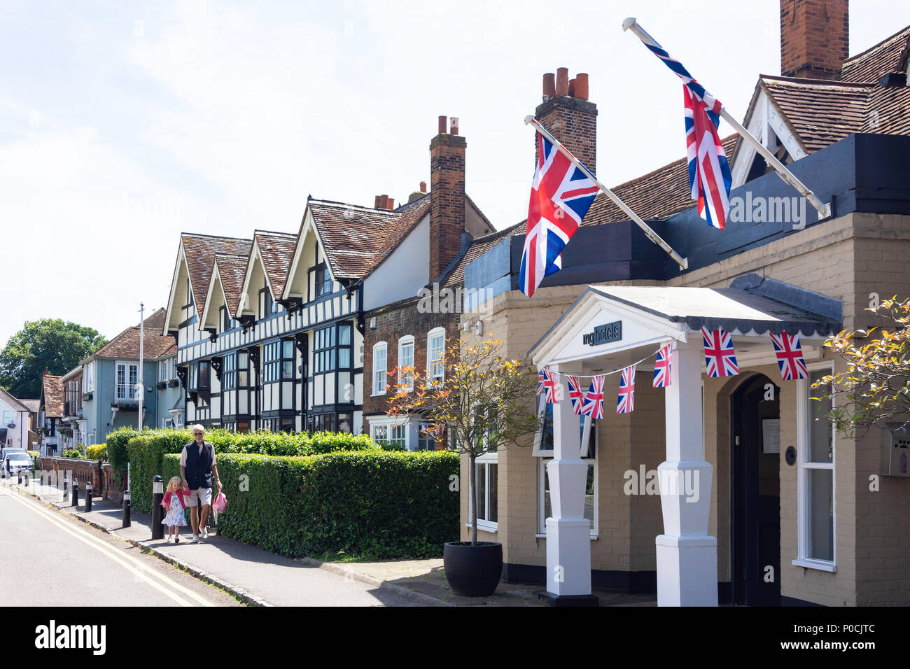 Period houses on The Green, Datchet, Berkshire, England, United Kingdom ...