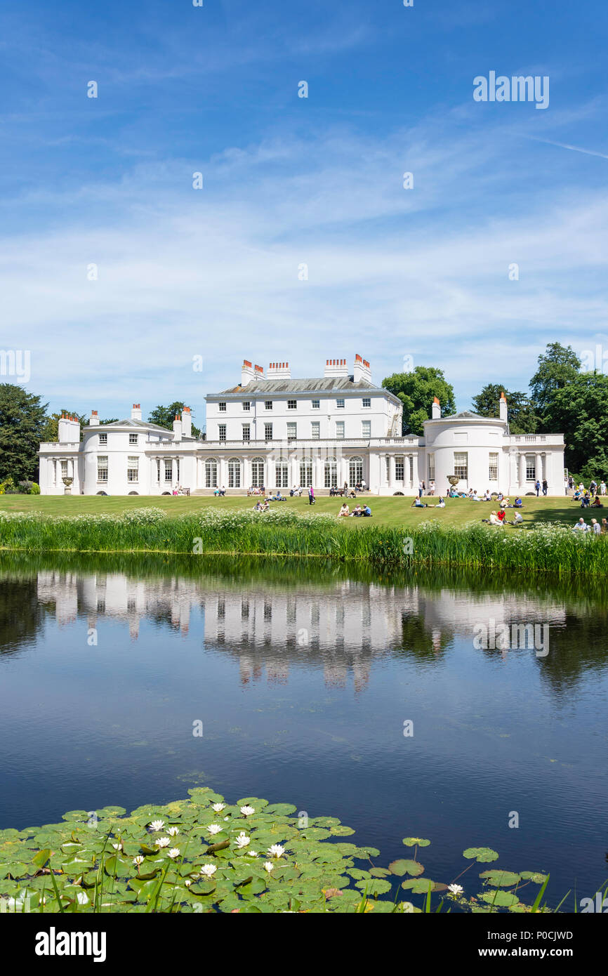 Frogmore House and Gardens across Frogmore Lake, Home Park, Windsor ...