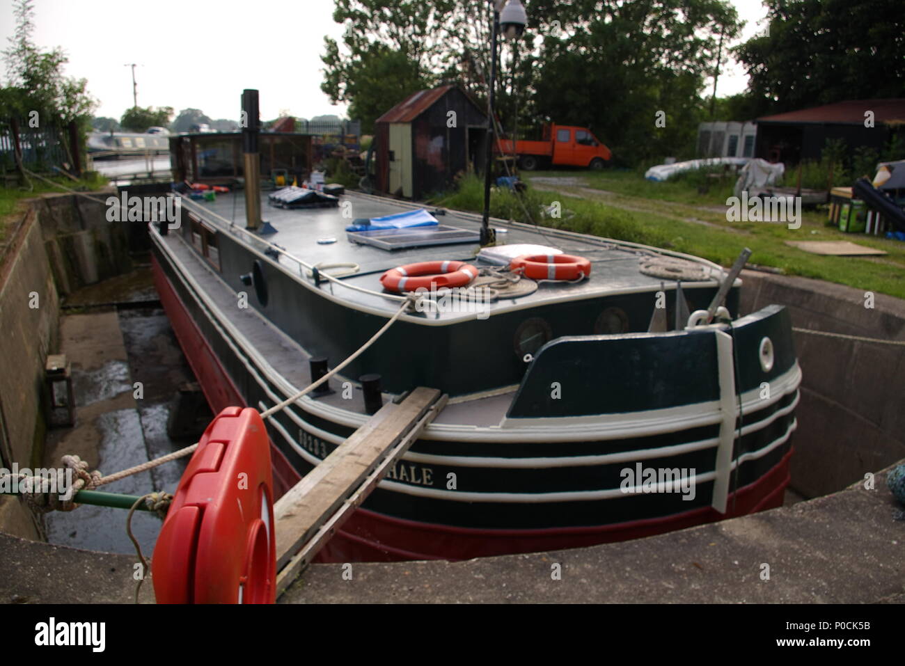 Barge in dry dock at Beverley Beck, Beverley, East Riding of Yorkshire ...