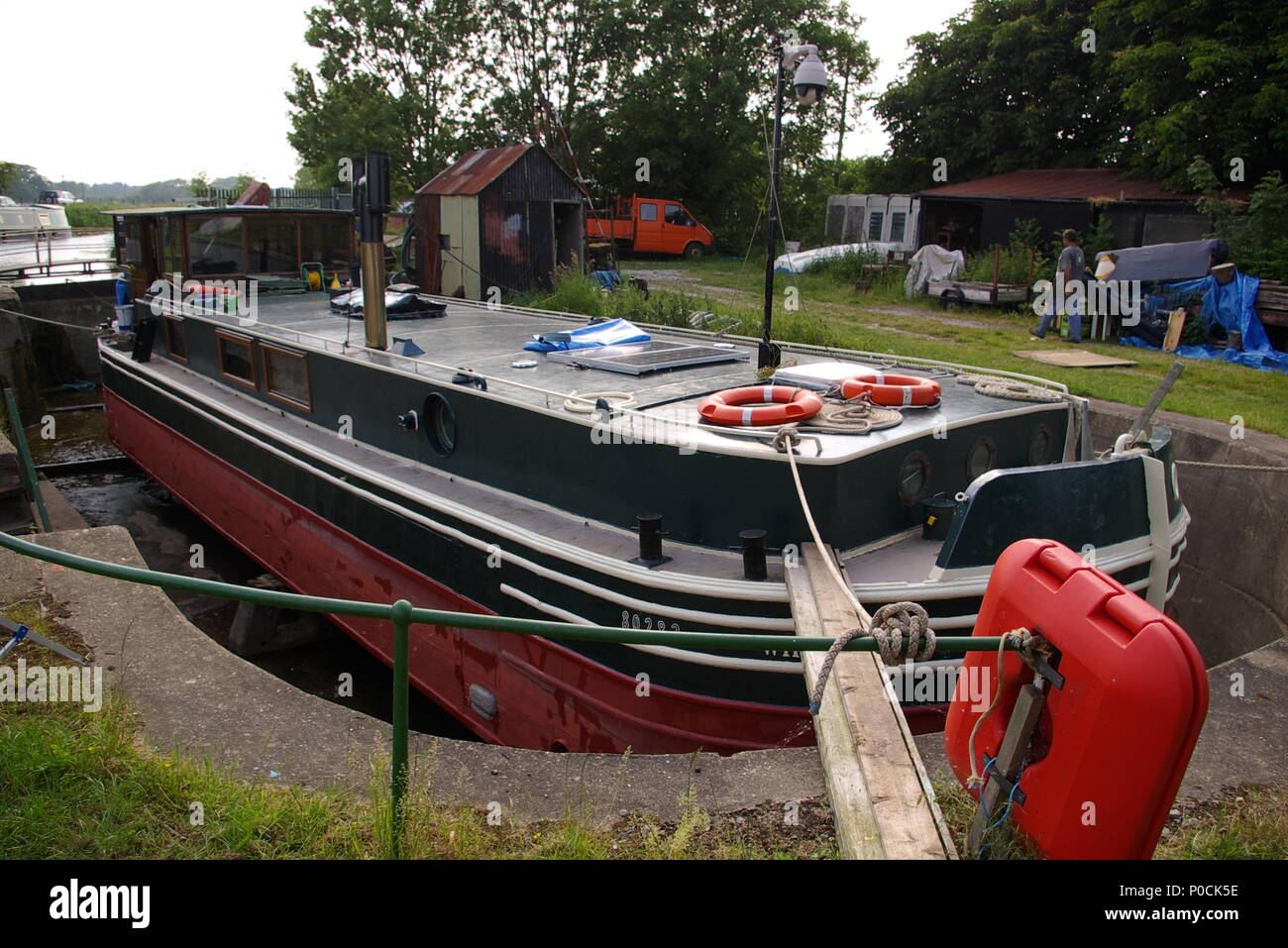 Barge in dry dock at Beverley Beck, Beverley, East Riding of Yorkshire ...