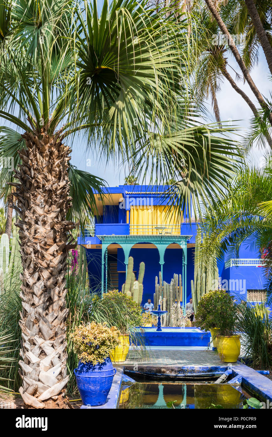 Blue House in the Jardin Majorelle Botanical Garden, Moorish ...