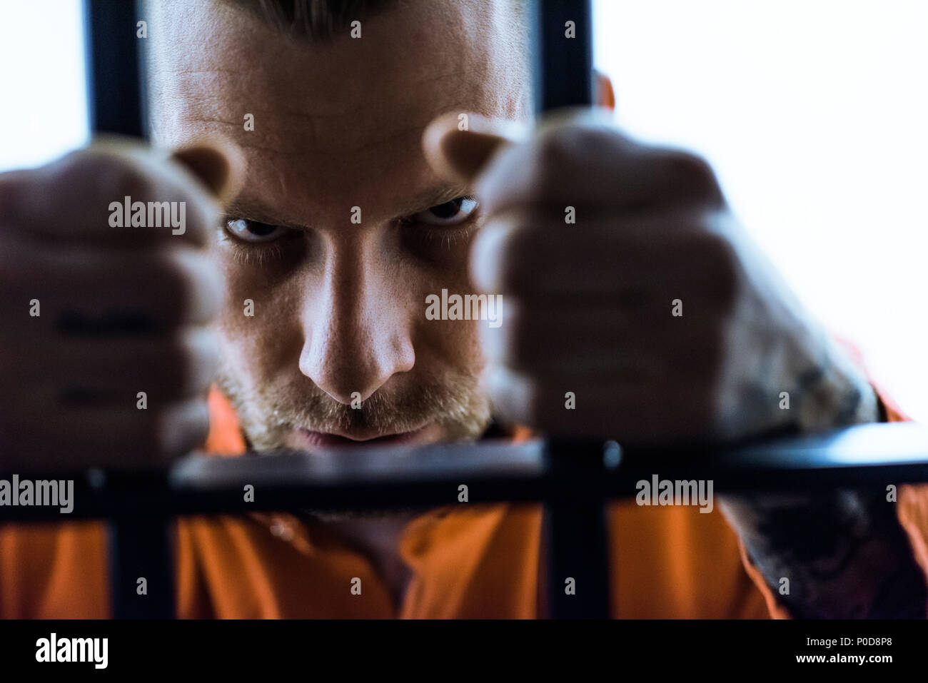 Aggressive prisoner holding prison hi-res stock photography and images ...