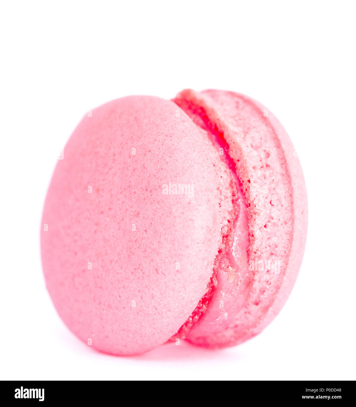 Pink macaron isolated on white background Stock Photo - Alamy