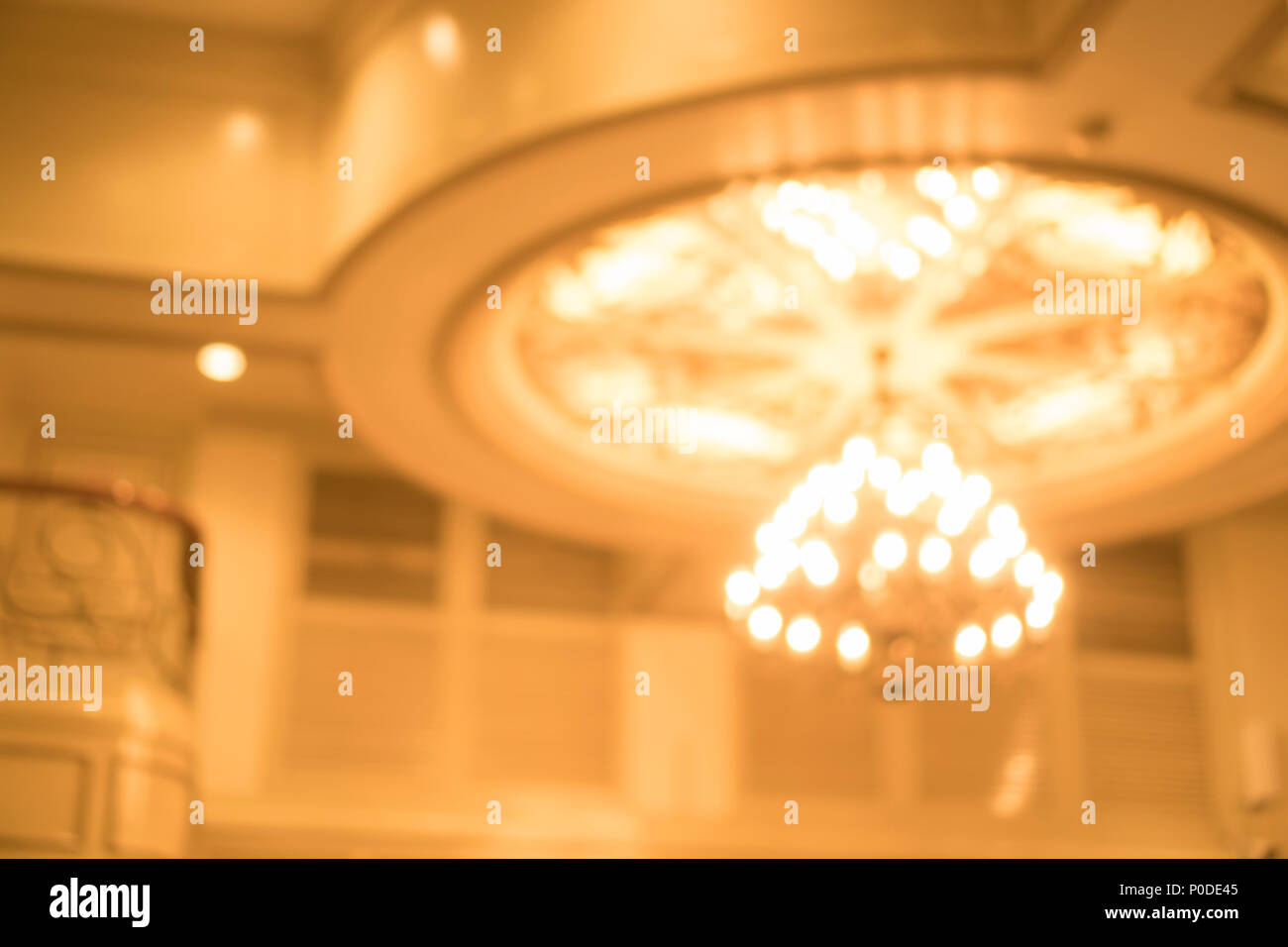 abstract blurry background of Lighting in the reception room of a ...