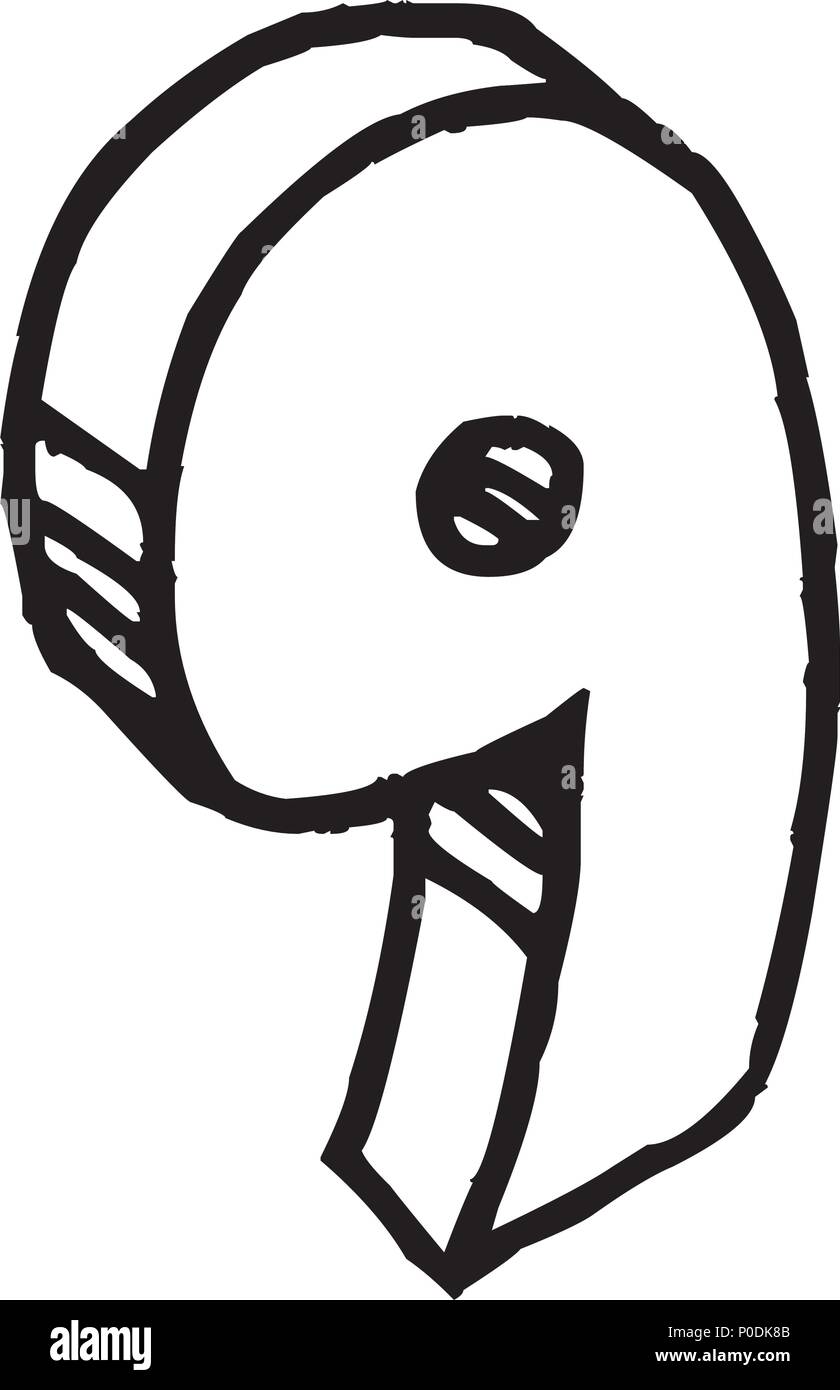 number nine icon over white background, vector illustration Stock ...