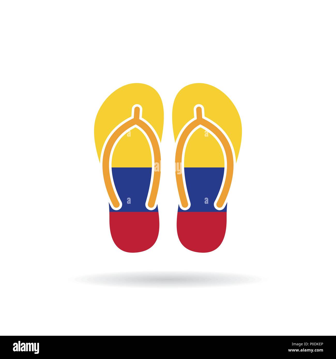 Colombia flag flip flop sandals icon on a white background Stock Vector ...